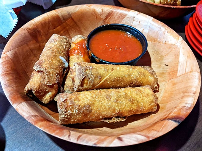 Pizza rolls that make the frozen variety weep with inadequacy &ndash; crispy, golden shells guarding molten cheese treasures within.