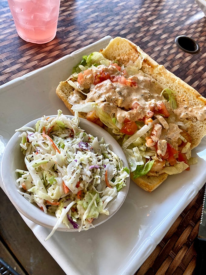 A sandwich that requires both hands and several napkins &ndash; the kind of delicious mess that vacation memories are made of.