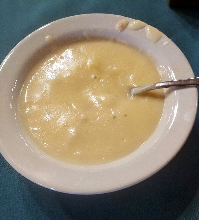 Potato cheese soup that could make even a summer day feel cozy. The kind of bowl that whispers, "Everything's going to be alright."