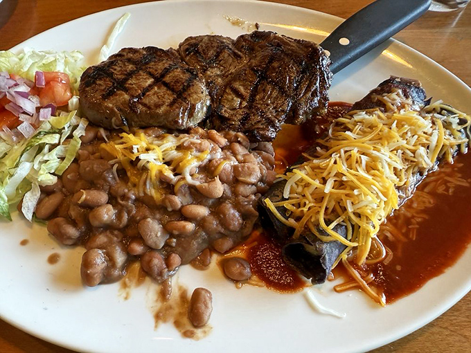This plate doesn't mess around&mdash;prime rib meets enchiladas in a cross-cultural romance that proves some of the best relationships don't make sense on paper.