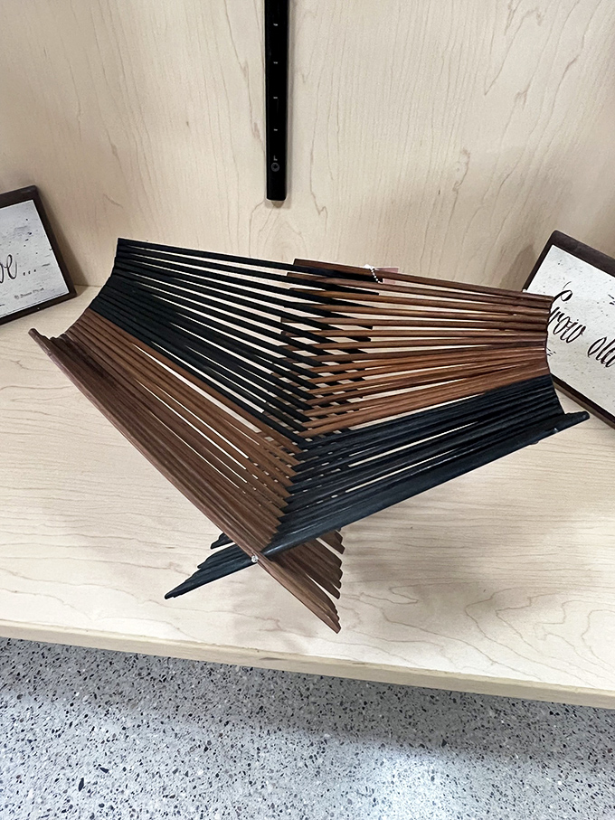 This geometric wooden basket isn't just storage &ndash; it's functional art that would cost triple at a boutique home store.