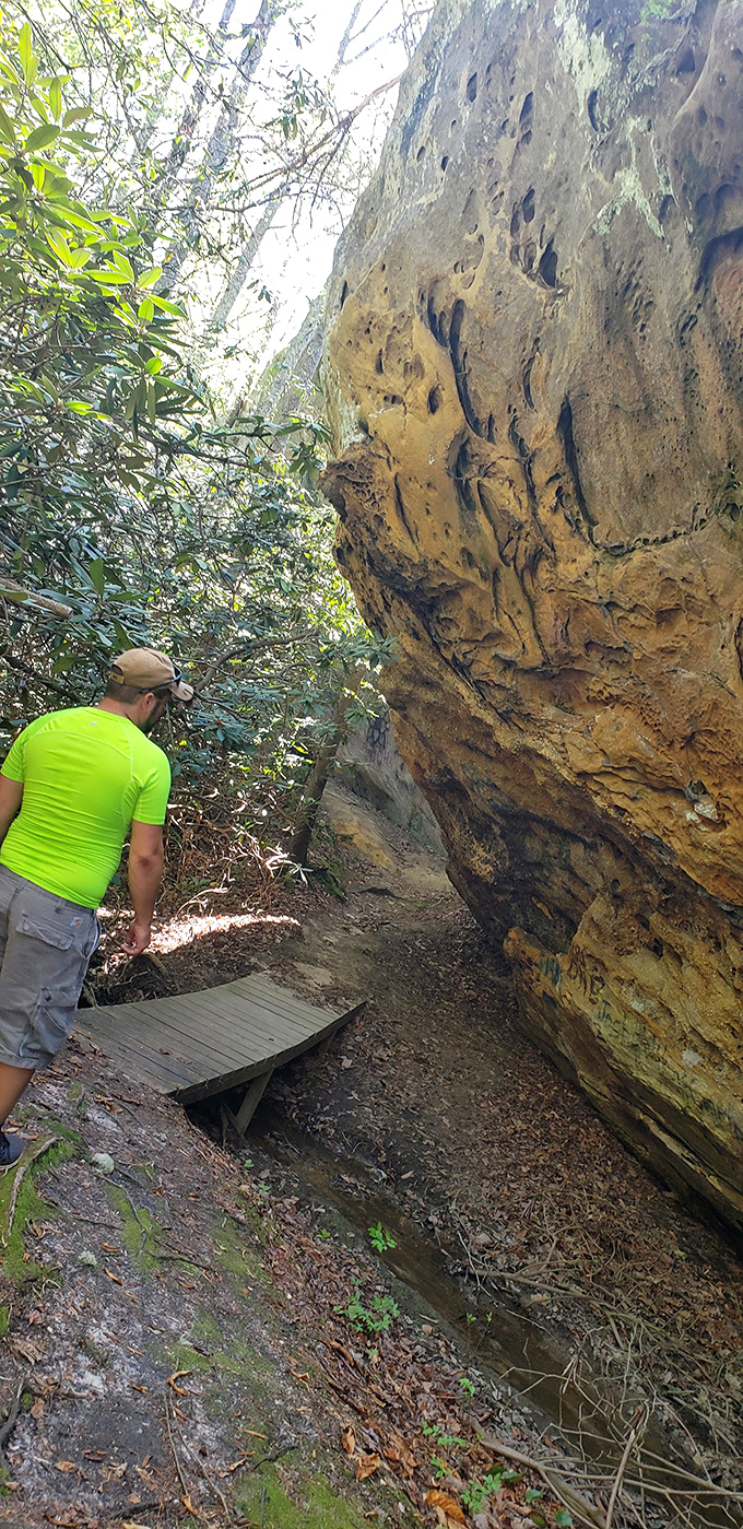 "I think I can touch the sky from here!" Raven's Rock Trail brings you face-to-face with massive sandstone formations.