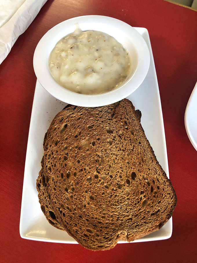 Sometimes the simplest things tell the most&mdash;perfectly toasted rye alongside a bowl of homemade soup. Lunch doesn't need to be complicated to be perfect.