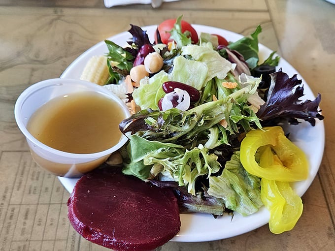 A salad that doesn't apologize for being healthy&mdash;it's too busy showing off its fresh ingredients and vibrant colors.