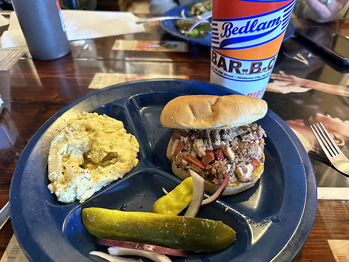 Pulled pork piled high on a bun with just the right fixings &ndash; a sandwich that demands both hands and your undivided attention.