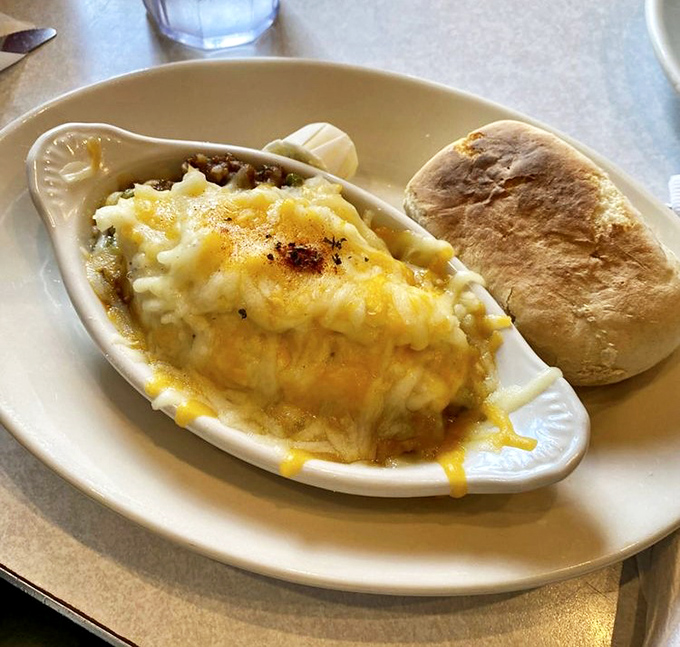 This shepherd's pie isn't just comfort food&mdash;it's therapy in a ceramic dish, topped with cheese that's achieved that perfect golden-brown bubble.