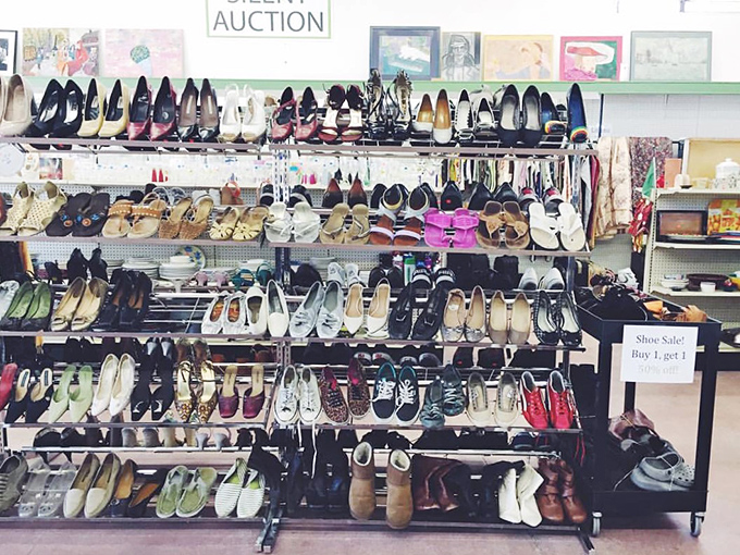 Shoe paradise where Imelda Marcos would lose her mind. From barely-worn designer pumps to those perfect broken-in boots, footwear finds its second life.