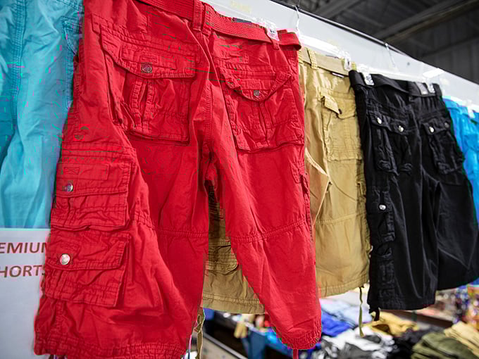 Cargo shorts in every color of the Florida rainbow. Perfect for storing all the other treasures you'll inevitably find while wandering the market.