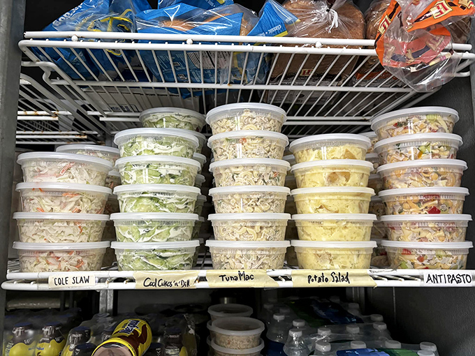 House-made salads prepped fresh daily, because even hot dog lovers appreciate a little balance in their culinary universe.