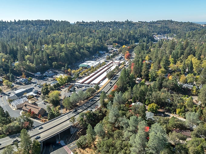 The Sierra foothills embrace Placerville in a verdant hug. From this vantage point, you can almost hear the town whispering, "Retirement doesn't have to be expensive."