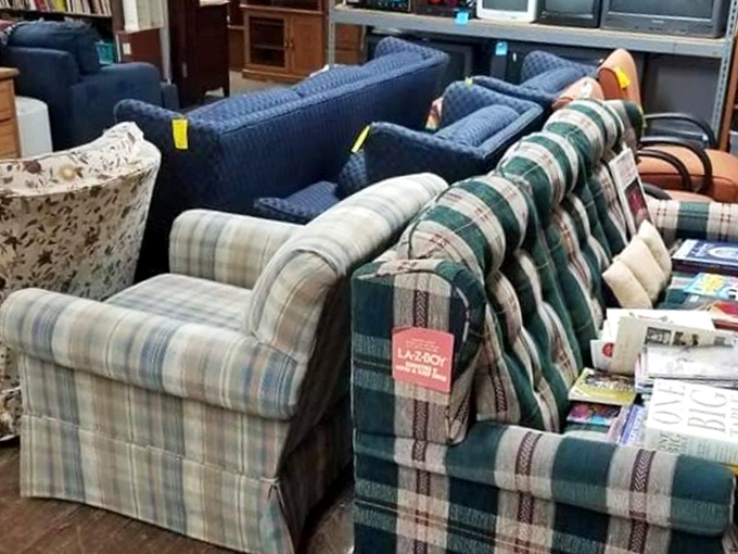 The couch auditions are underway! These plaid contenders are ready for their second act in someone's living room.