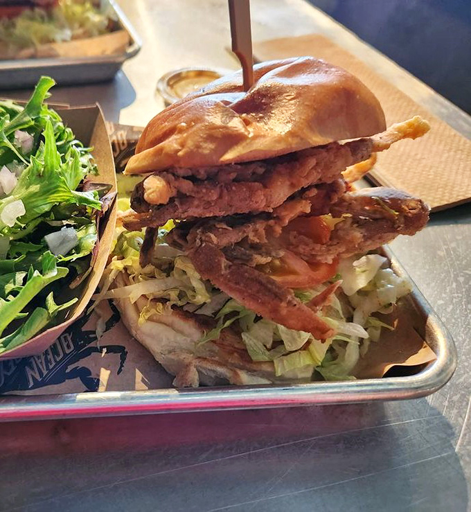 Soft shell crab sandwich – because sometimes you want to eat the whole thing, shell and all.