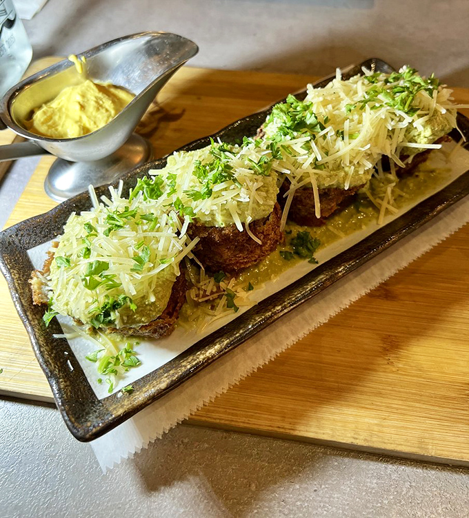 Spaghetti reimagined as finger food? Genius! These crispy pesto rolls prove that playing with your pasta is sometimes exactly what you should do.