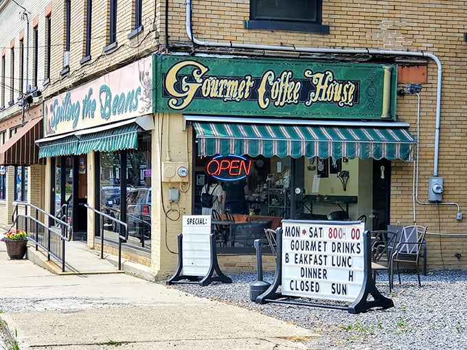 "Spilling the Beans" isn't just clever wordplay&mdash;it's where Oil City residents get their morning motivation in a storefront straight from a Hallmark movie.