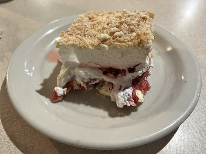 A dessert that's more cloud than cake, this strawberry delight looks like what angels must eat when they're feeling particularly deserving.