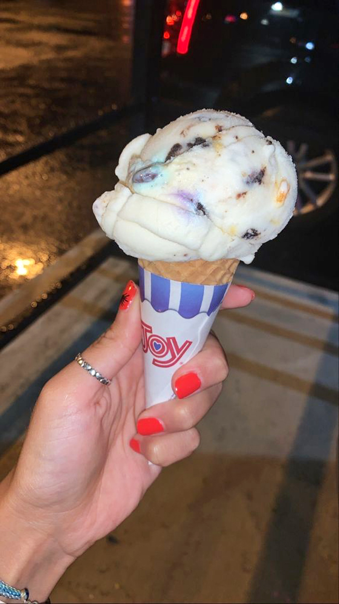 This cone isn't just holding ice cream; it's cradling dreams. The Joy cone living up to its name with every lick.