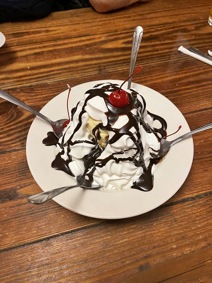 This isn't just a sundae; it's a towering testament to the fact that saving room for dessert is always the right decision.