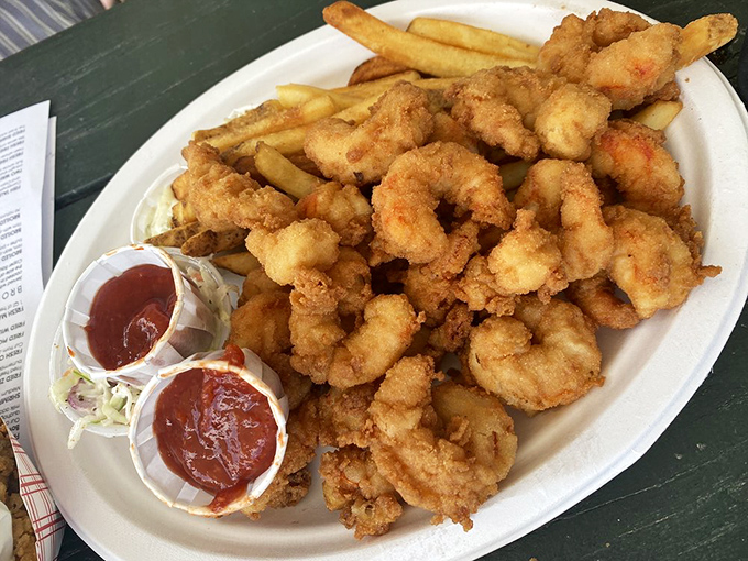 This isn't just a shrimp platter&mdash;it's a celebration of the sea, where each golden morsel deserves its own round of applause.