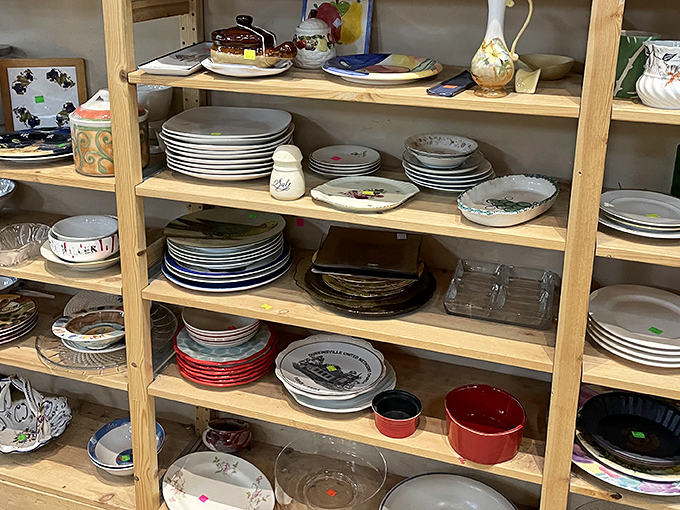 Dish-covery zone! Complete your mismatched collection or find that perfect serving platter for your famous seven-layer dip&mdash;all arranged for easy browsing.