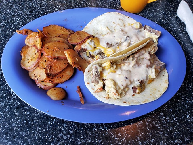 Breakfast tacos loaded with all the good stuff &ndash; because sometimes you need your eggs with attitude.