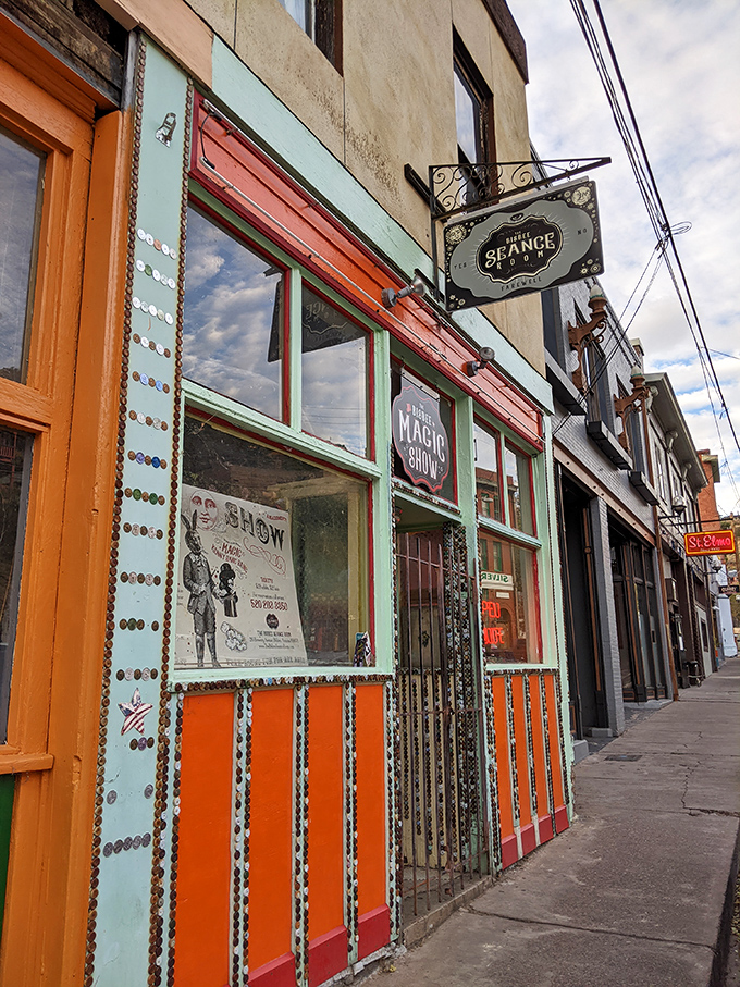 The Strange Room's whimsical storefront uses every color in the crayon box, proving that Bisbee embraces the unusual with open arms and a splash of orange.