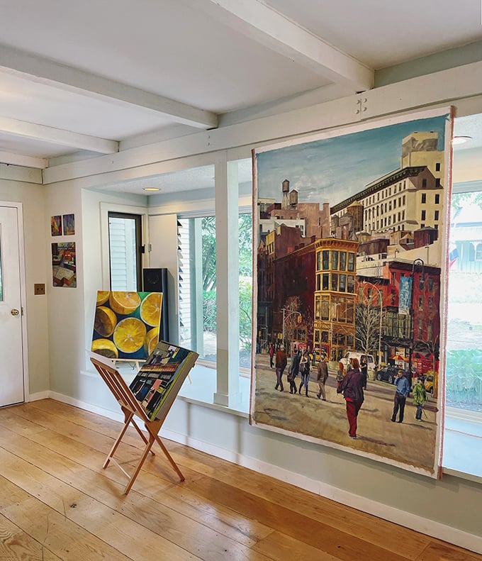 Inside this gallery, art transforms white walls into windows to other worlds, proving creativity thrives in small towns with big imaginations.