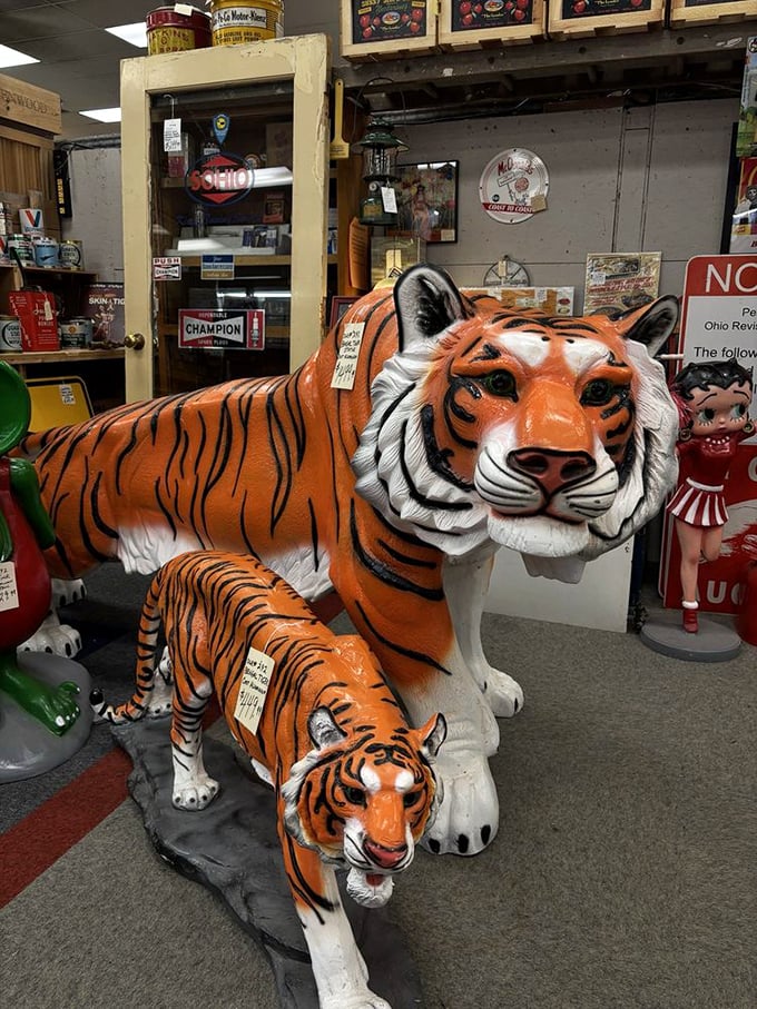 Life-sized tiger statues that scream "I have disposable income and questionable taste!" Perfect for terrifying the neighbors or auditioning for a Joe Exotic biopic.