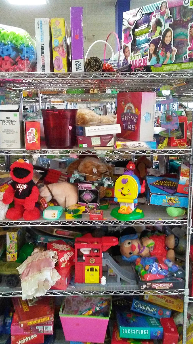 Childhood nostalgia overload! Elmo, teddy bears, and board games wait patiently for their next adventure with a new family.
