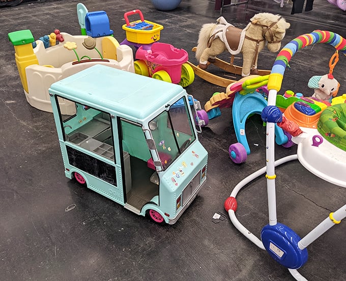 The toy section: where childhood dreams get a second chance and parents' wallets get a much-needed break from retail prices.