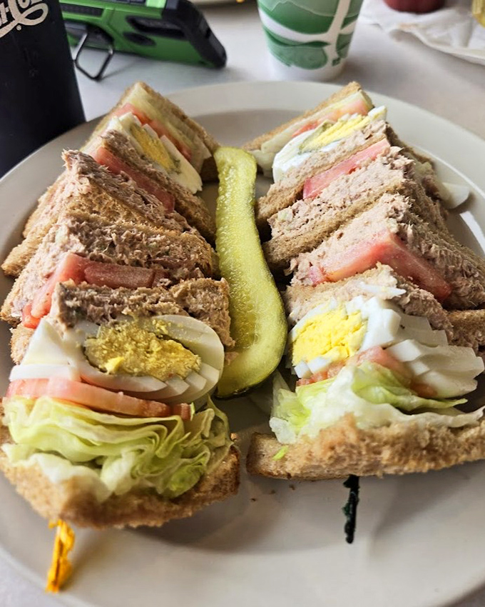 Architecture of deliciousness&mdash;this club sandwich stands tall with precise layers of freshness, proving that sometimes the classics need absolutely no improvement.
