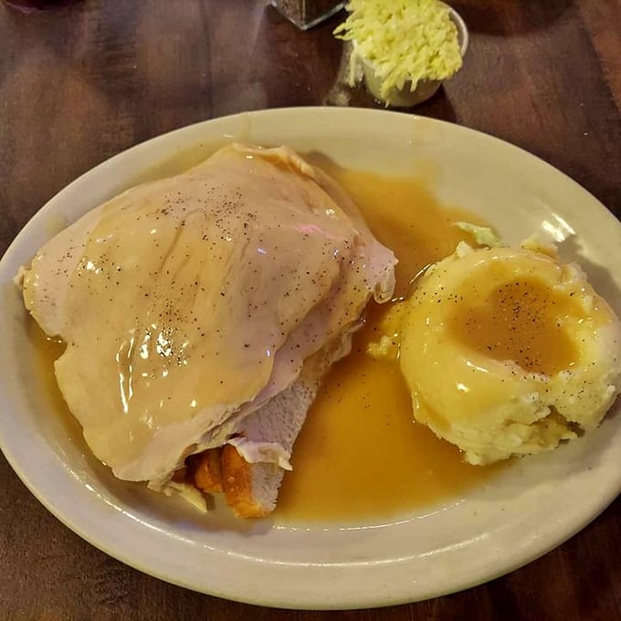 Turkey and mashed potatoes swimming in gravy&mdash;Thanksgiving without the family drama, available whenever the craving strikes.