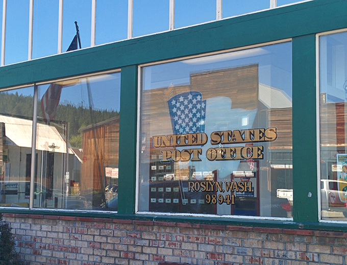 Even the Post Office window in Roslyn feels like a nostalgic movie prop, serving the town's 1,000 residents with old-fashioned efficiency.