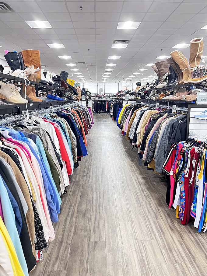 Aisles of possibility stretch before you. Each rack a new opportunity to reinvent your style without reinventing your budget.