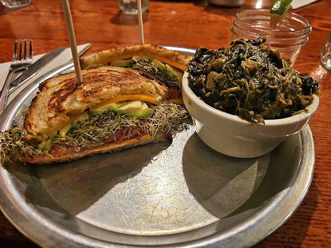 Even vegetarians get the royal treatment here&mdash;this sandwich and those collard greens might make you forget meat exists for a moment.