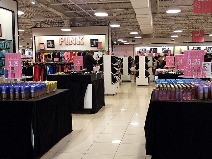 Victoria's Secret PINK display offers college-themed loungewear at prices that won't have you taking out another student loan.