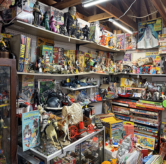 A toy collector's fever dream&mdash;vintage action figures and board games that transport you back to Saturday mornings with cereal and cartoons.