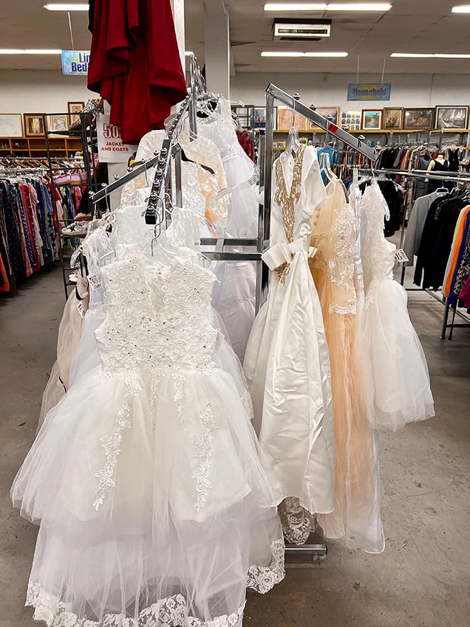 Wedding dresses waiting for their second chance at happily ever after. Something borrowed, something new-to-you.
