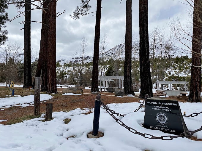 Winter in Loyalton means postcard-worthy scenes that don't disappear when you blink. The Alven A. Powers Memorial Picnic Grove embraces all seasons.