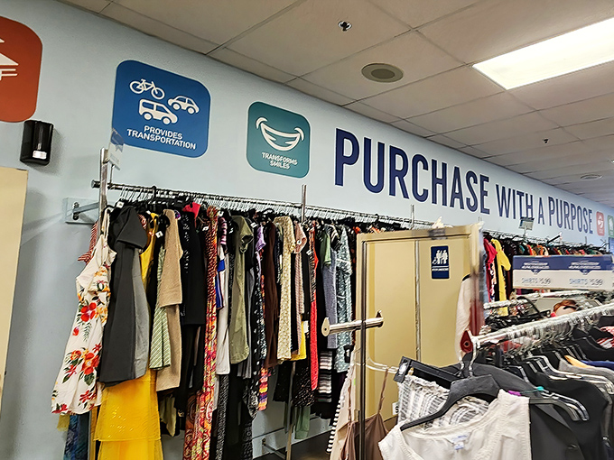 The women's department stretches into infinity, a kaleidoscope of patterns and possibilities for fashion-forward bargain hunters.