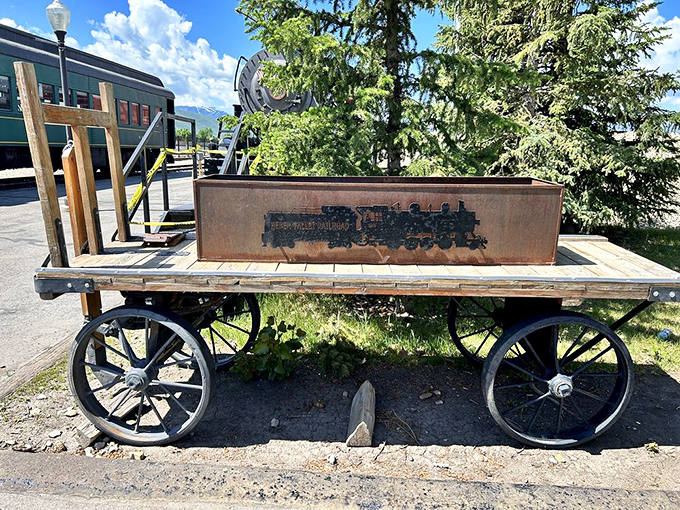 This vintage baggage cart has probably seen more interesting luggage than all of today's airport carousels combined.