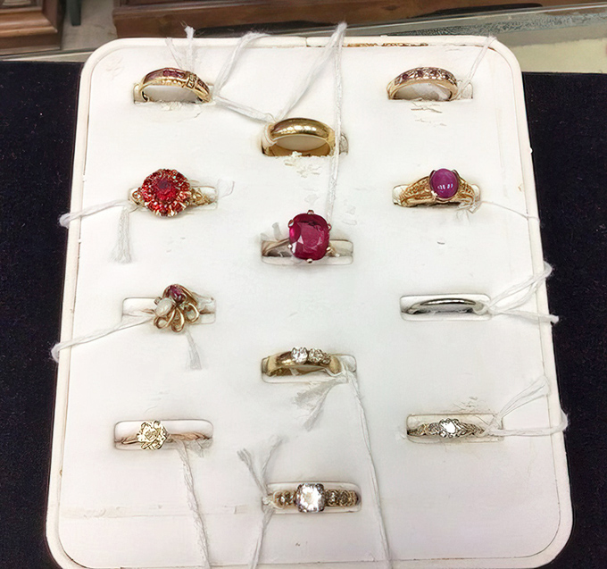 Hidden gems in the jewelry case! Those vintage rings might be someone's forgotten treasures, but they could become your signature statement piece.