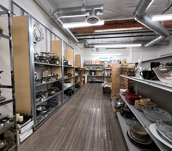 Kitchenware heaven stretches down this well-organized aisle. Someone's retired pasta maker could become your Sunday ravioli tradition for less than a restaurant appetizer.