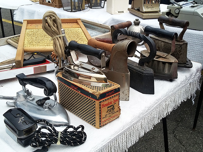 These vintage irons tell tales of domestic life before permanent press, when wrinkle-free clothing required muscle, not just button-pushing.