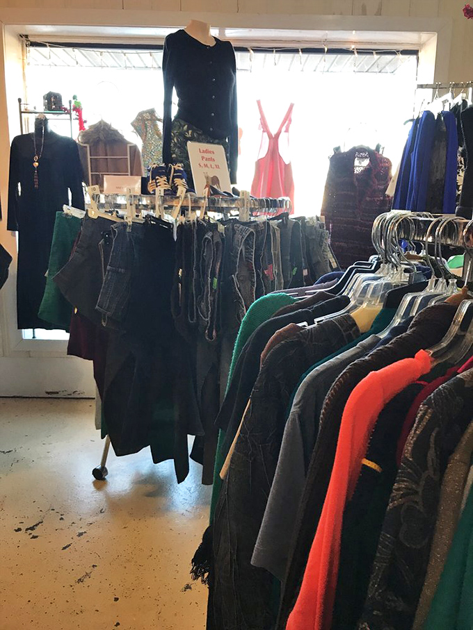 Clothing racks so densely packed with potential that archaeologists could study them as fashion sedimentary layers from decades past.