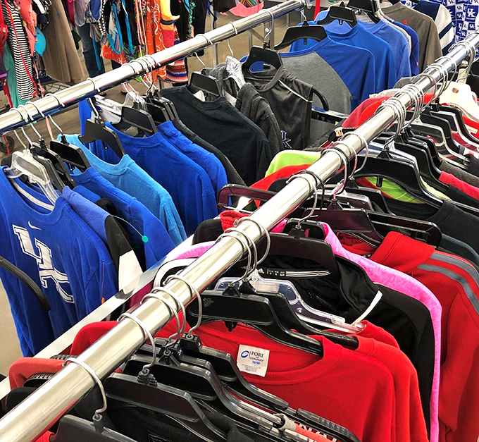 The clothing section goes on forever, offering more wardrobe options than most department stores at a fraction of the cost.