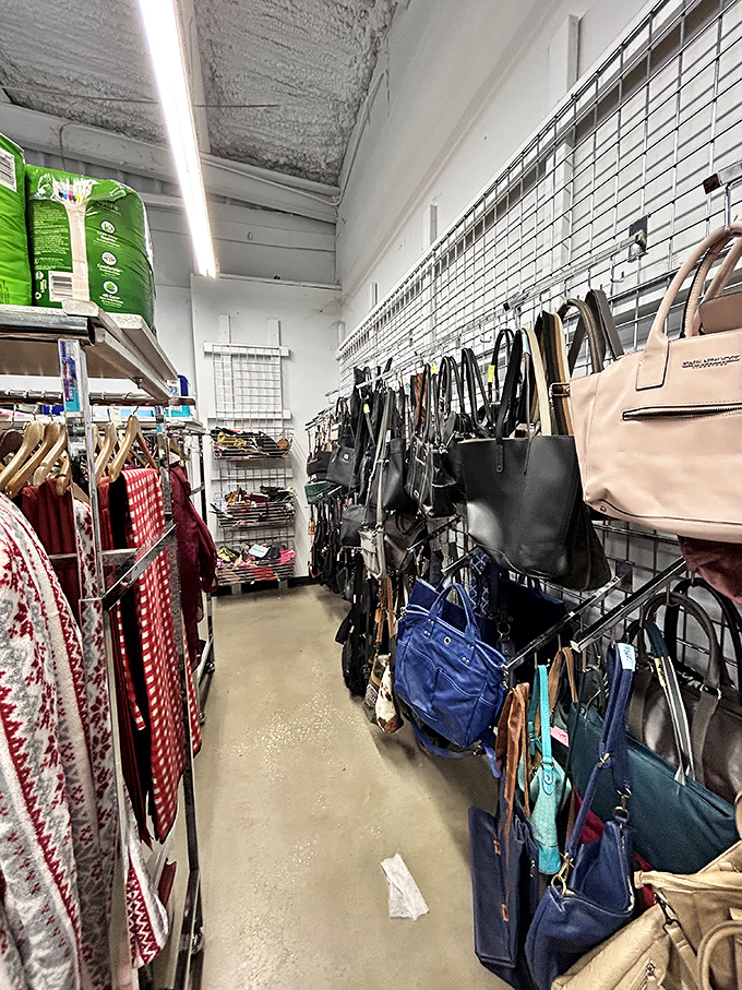 Handbag alley, where designer knockoffs mingle with genuine leather finds. That blue tote could be your next favorite beach companion.