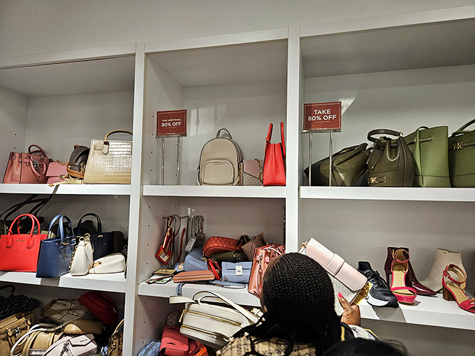 Designer handbags at 80% off &ndash; the kind of math problem everyone suddenly becomes eager to solve.