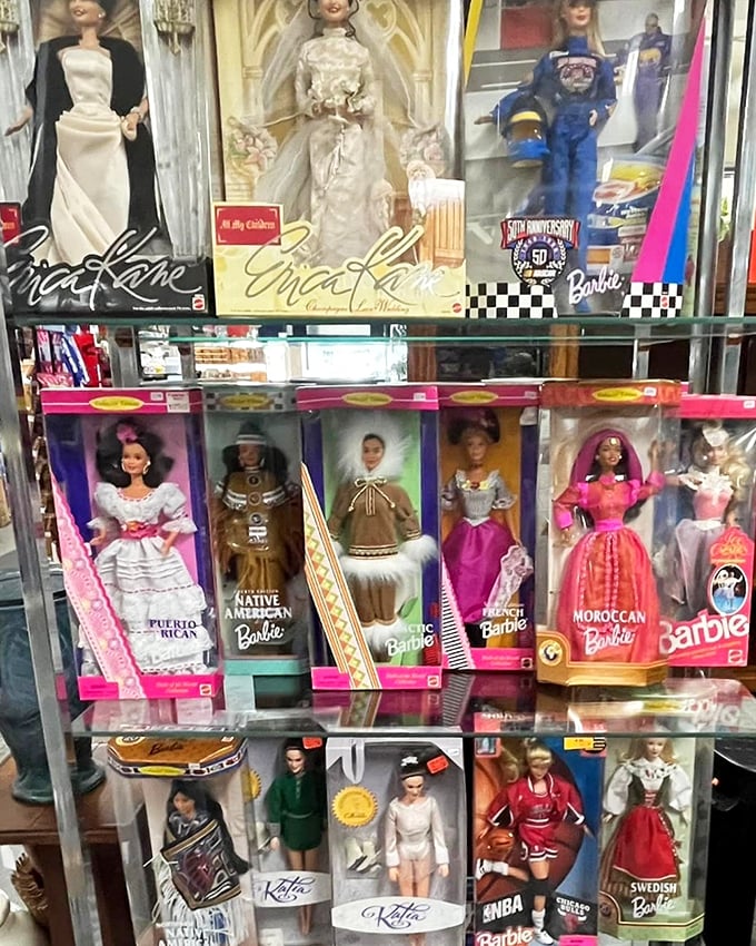 The Barbie United Nations&mdash;where dolls from every era and culture stand frozen in plastic perfection, waiting for their next adventure.