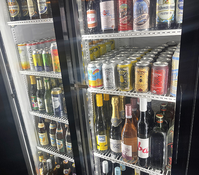 The beverage cooler at Old Stein Inn is like a United Nations of German beer. Diplomacy never tasted so refreshing.