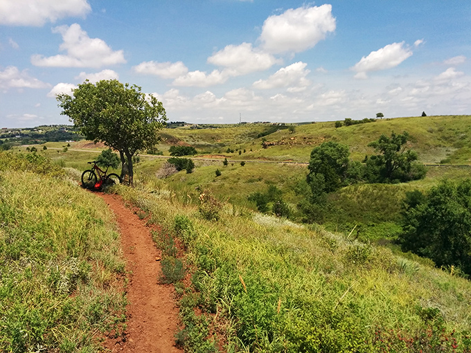 Mountain biking trails that wind through prairie grasses like nature's roller coaster. Your office chair will never feel the same again.